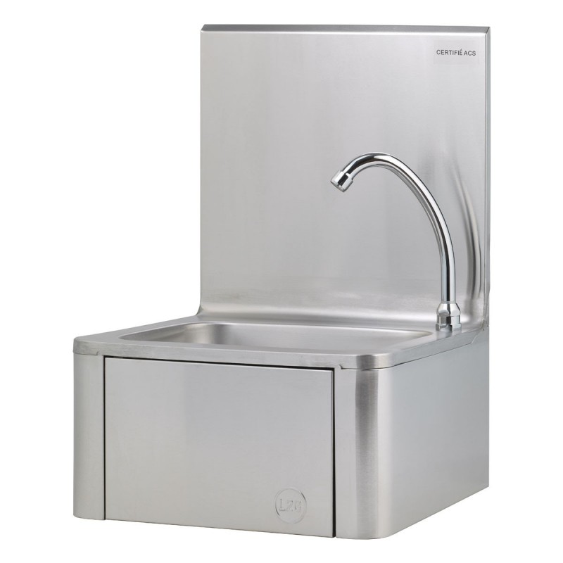 Lave-mains inox mural, avec panneau basculant, commande fémorale - LMD