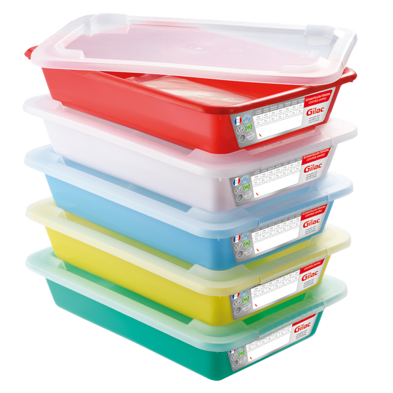 GILAC - Bacs plats témoins 8 L HACCP + couvercles - Lot de 5 - CHR ...