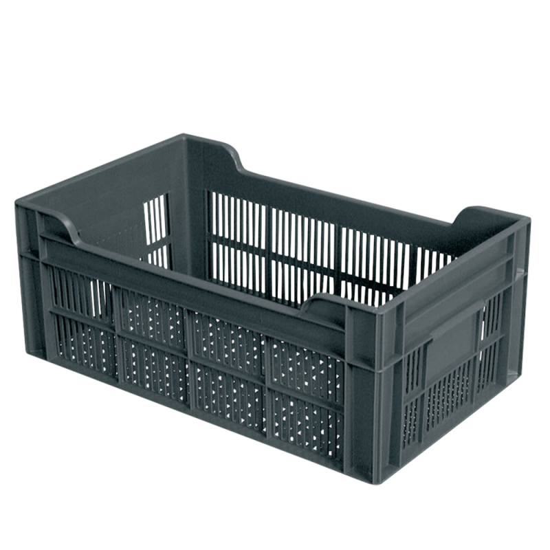 GILAC - Caisse ajourée 500 x 300 x 200 mm 20 L - gris - CHR-Avenue.com